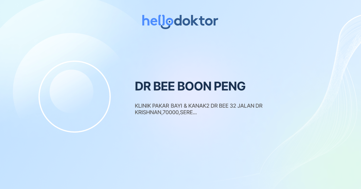 DR BEE BOON PENG
