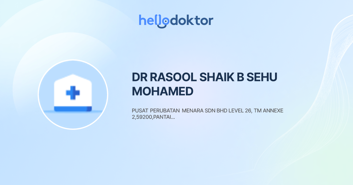 DR RASOOL SHAIK B SEHU MOHAMED