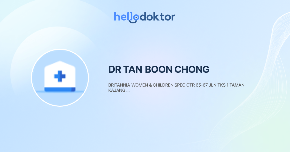 DR TAN BOON CHONG