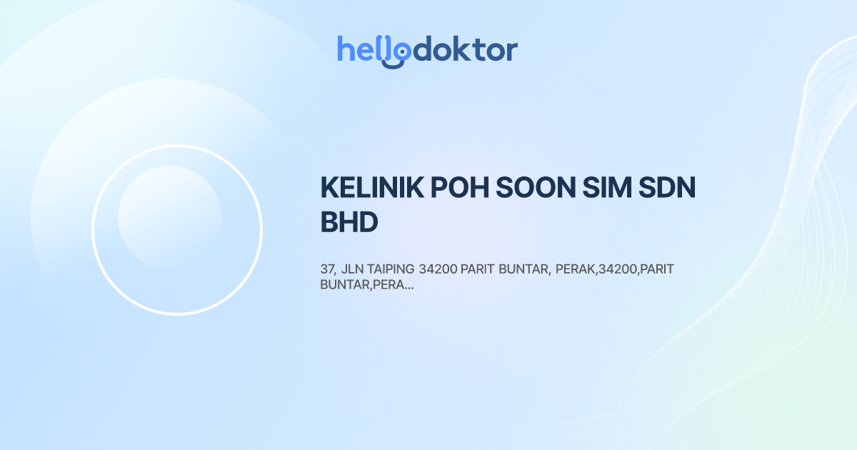 KELINIK POH SOON SIM SDN BHD