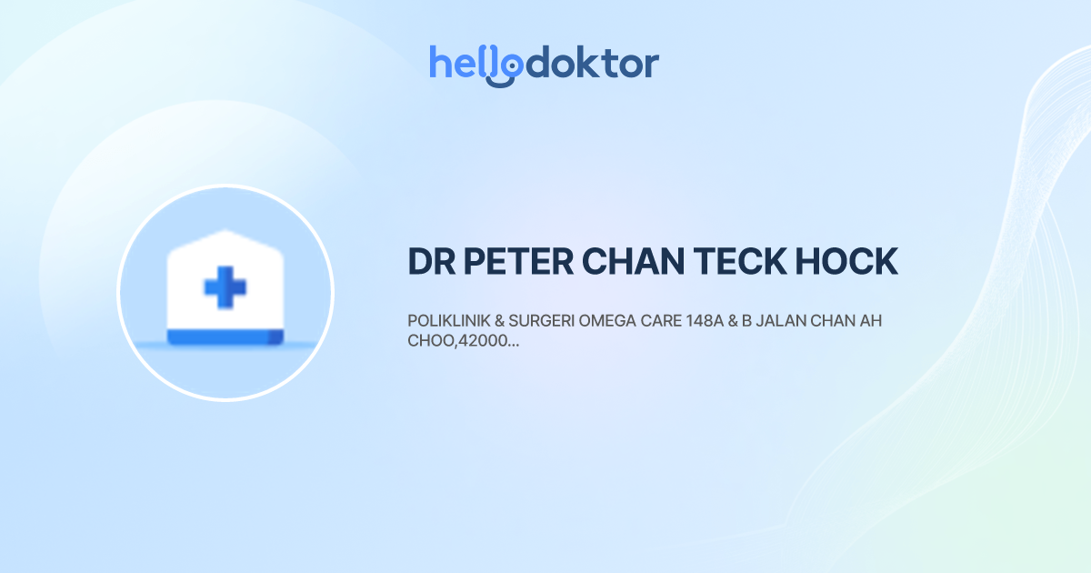 DR PETER CHAN TECK HOCK