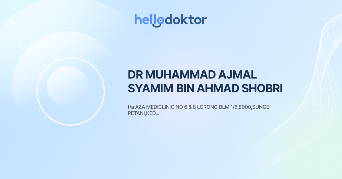 DR MUHAMMAD AJMAL SYAMIM BIN AHMAD SHOBRI